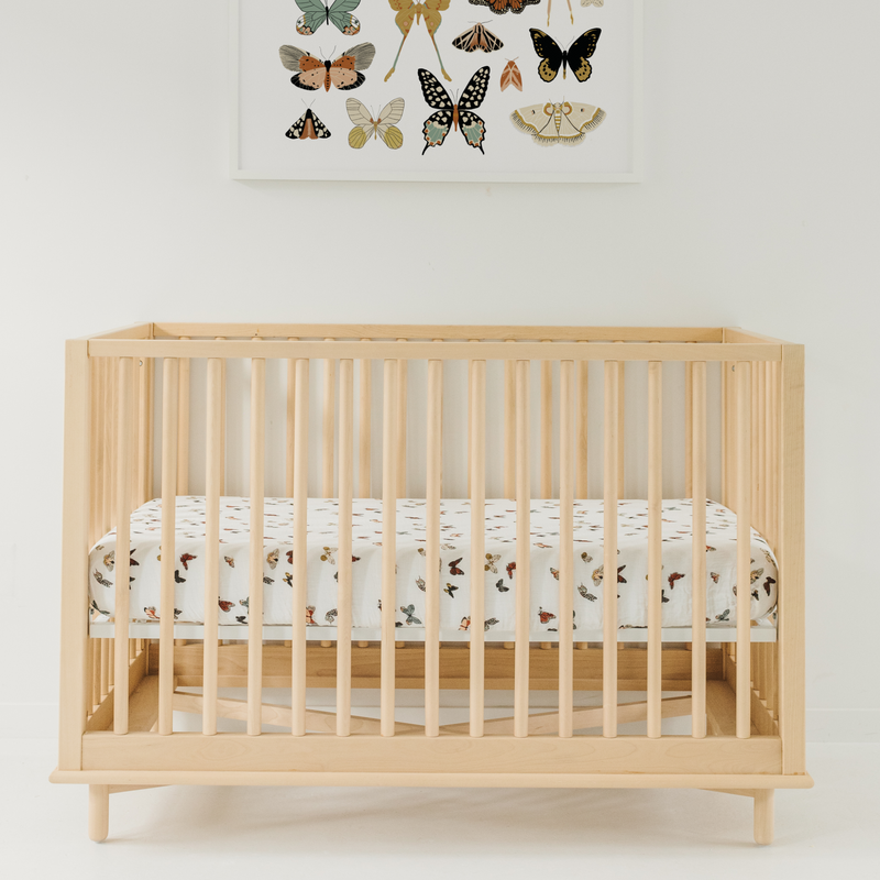 Clementine Kids - Butterfly Migration Cotton Muslin Crib Sheet – Dearly