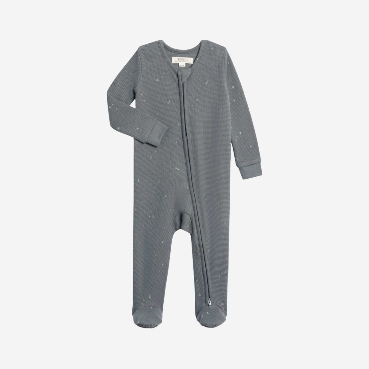 Colored Organics - Waffle Knit Zip Sleeper - Triangle Agave – Dearly
